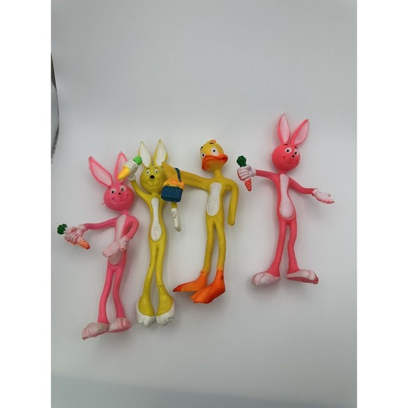Small Pets | Vintage Bendy Bunnies Bendable Bunny Rabbit Duck Easter ...